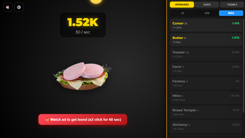 Golden Toast Clicker (by Waerd): Play Online For Free On AllWebGames