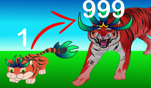 The evolution of the Miracle Tiger! (by citrus blot): Play Online For ...