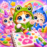 Kittens - simple coloring book with stickers: Play Online For Free On ...