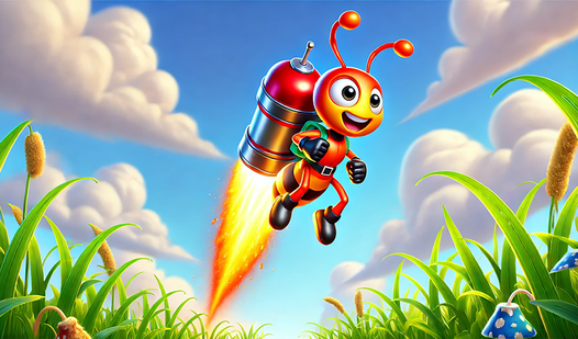 Rocket Ant (โดย Demyanov):เล่นออนไลน์ฟรีบน AllWebGames
