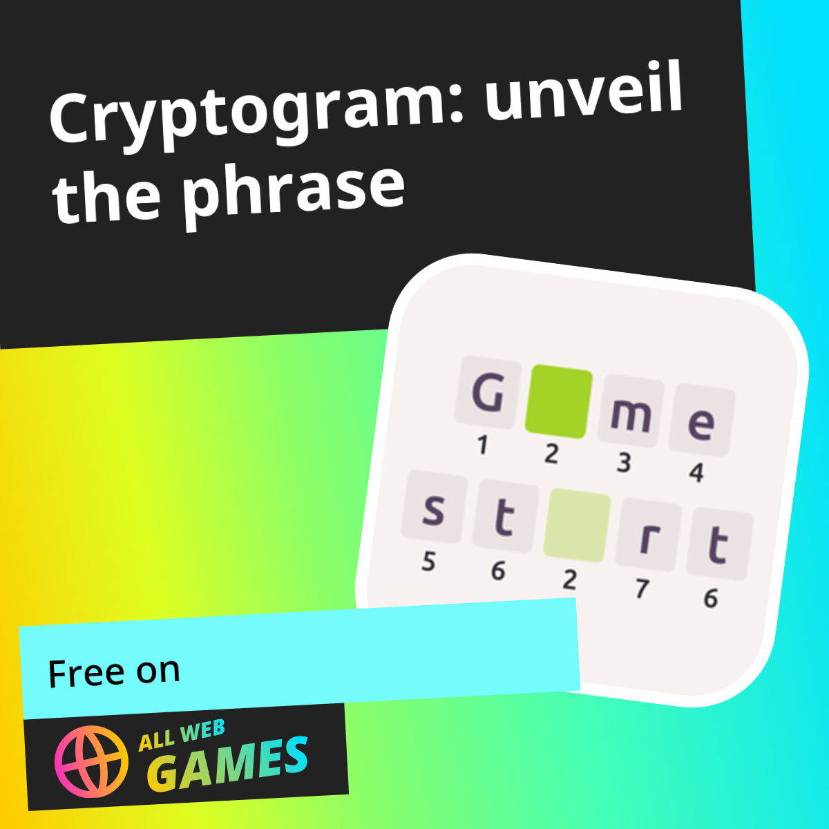 Cryptogram: unveil the phrase (by GMD): Play Online For Free On AllWebGames