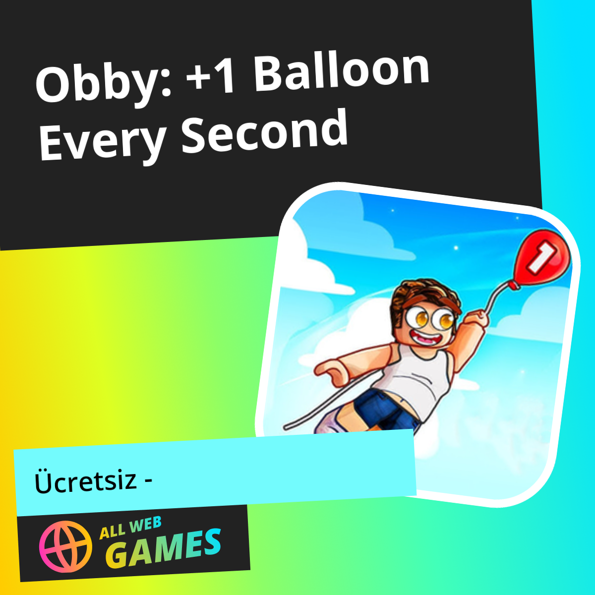 Obby: +1 Balloon Every Second (AquaGames'den): AllWebGames’de Ücretsiz ...