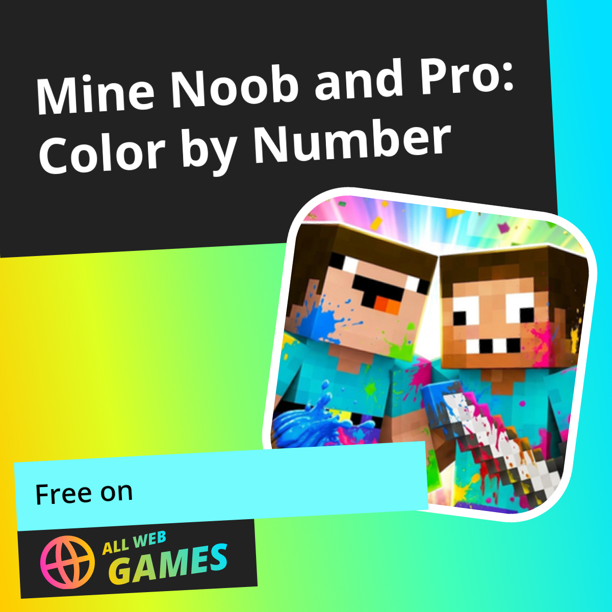 Mine Noob and Pro: Color by Number: Play Online For Free On AllWebGames