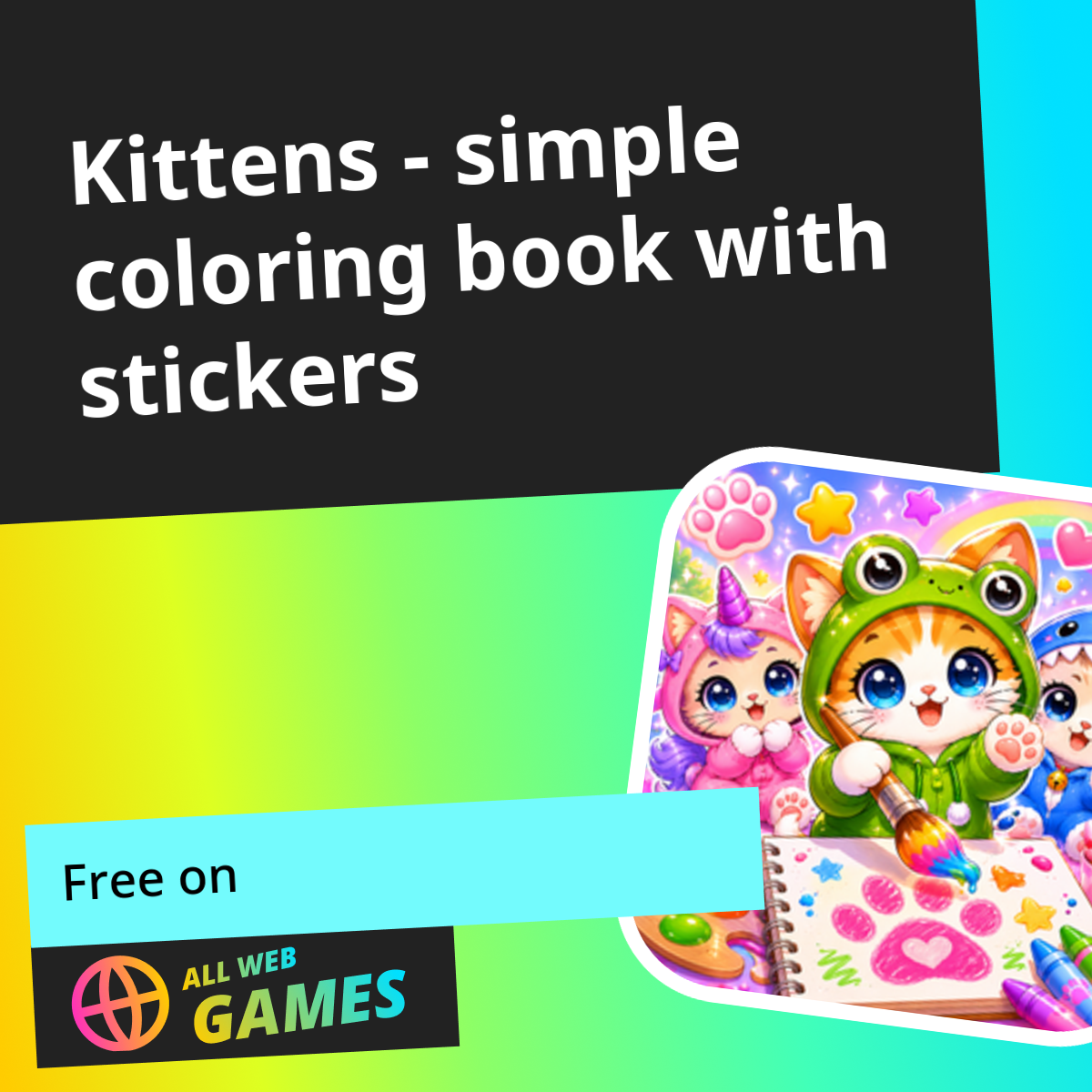 Kittens - simple coloring book with stickers: Play Online For Free On ...